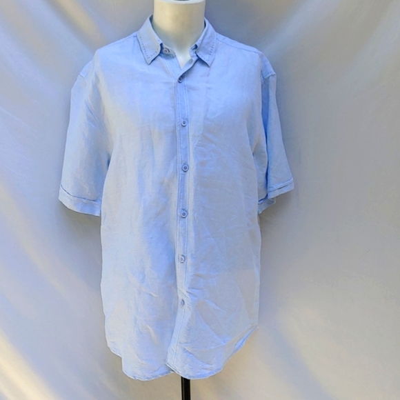Cubavera | Shirts | Mens Cubavera Short Sleeve Linen Blend Shirtlight ...